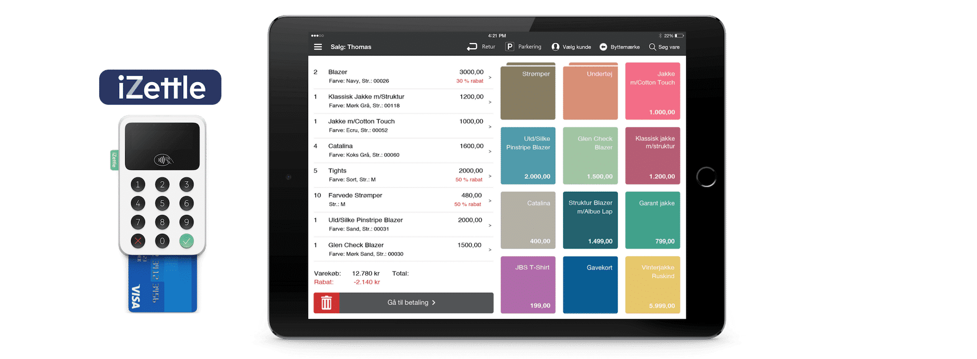 iZettle betalingsterminal med Sofier kassesystem